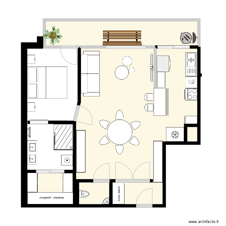 55m2 projet 2 - Plan dessiné par Valdeco