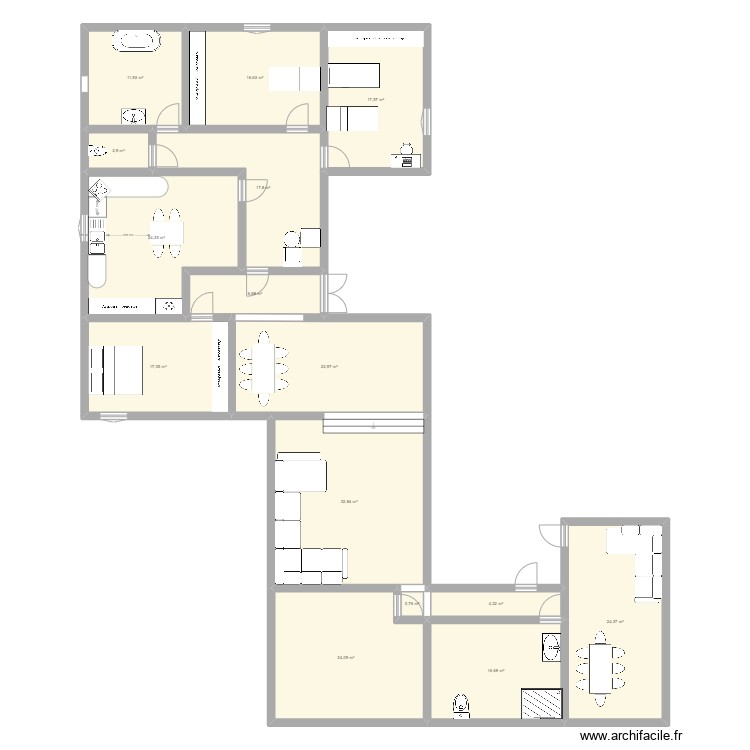 DAR - Plan 15 pièces 241 m2 dessiné par hbaccouche