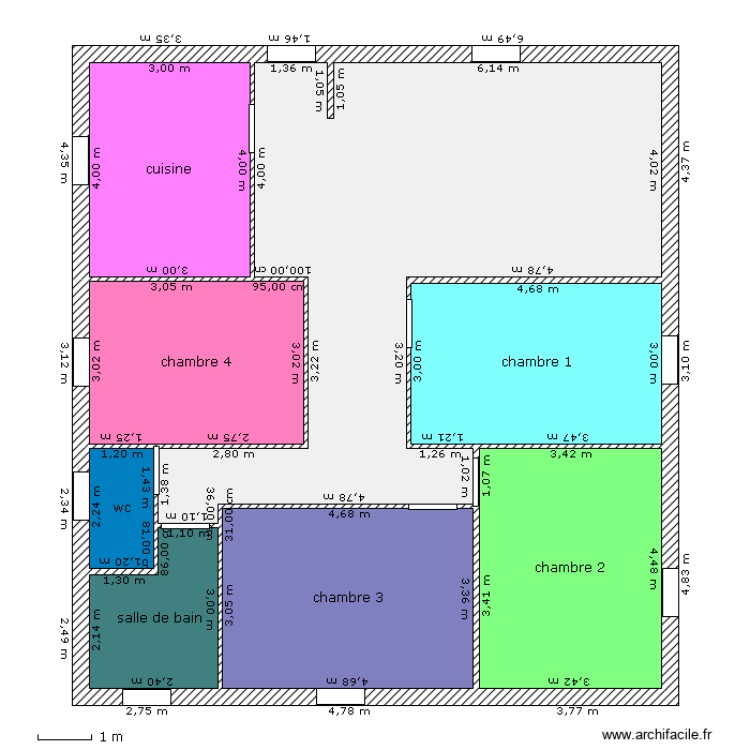 maison f4 - Plan dessiné par midol