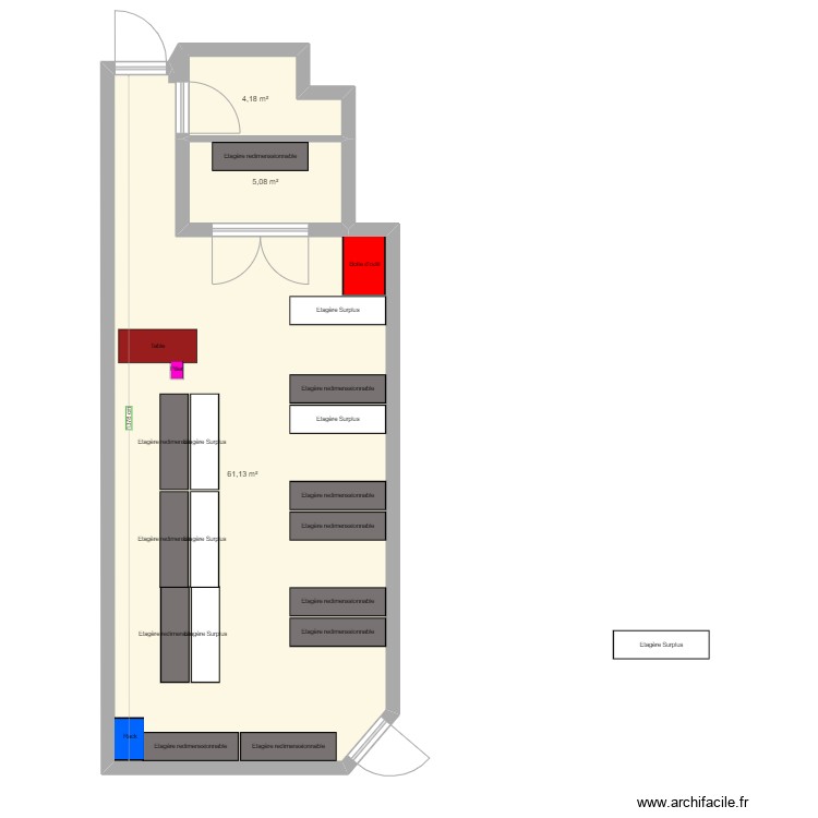 Aménagement sale réseau essai 3 - Plan 3 pièces 70 m2 dessiné par Jimmy ...