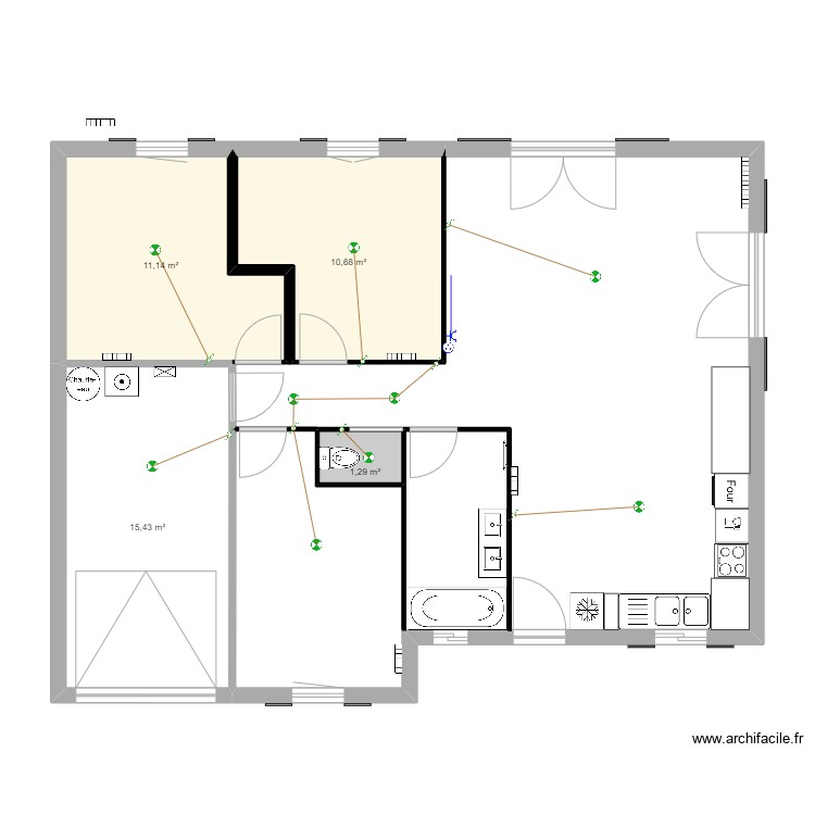 Maison CAMUS 80m - Plan dessiné par paul thery