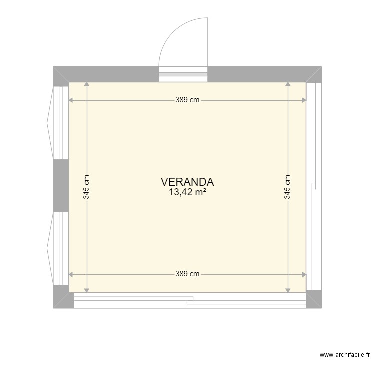 Véranda - Plan dessiné par jojo6031