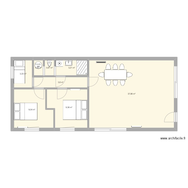 Font Romeu - Plan 8 pièces 69 m2 dessiné par cbodeson