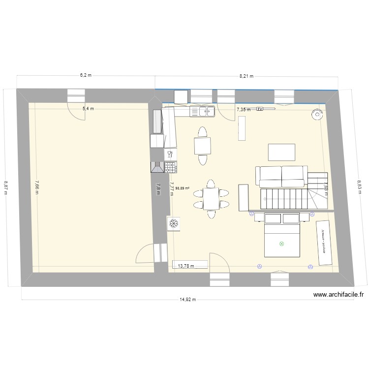 vue en plan maison - Plan dessiné par morvan89