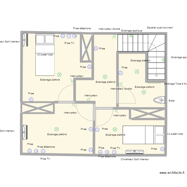 plan elec - Plan 8 pièces 36 m2 dessiné par Kmjro974