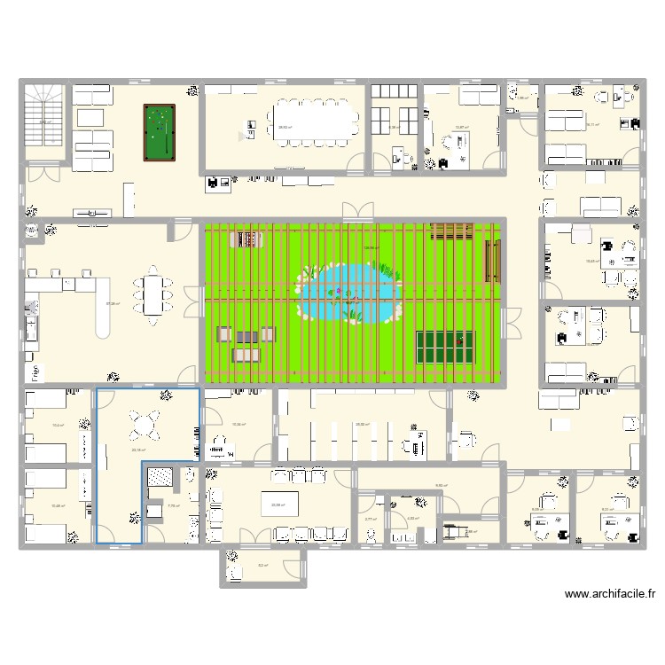 ASSOS - Plan 26 pièces 545 m2 dessiné par cmirbey...