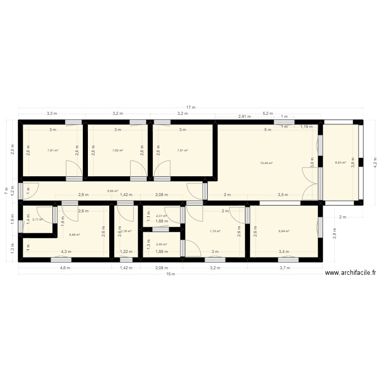 Pablo Kashaba - Plan 13 pièces 94 m2 dessiné par kitoga