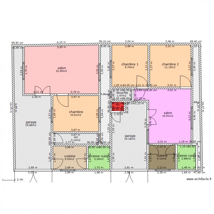 edo projet 2 sur quart de lot - Plan dessiné par jeanedo