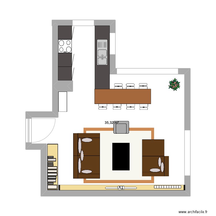Timmermans 2 canapés - Plan dessiné par Compagnie des Cotonnades