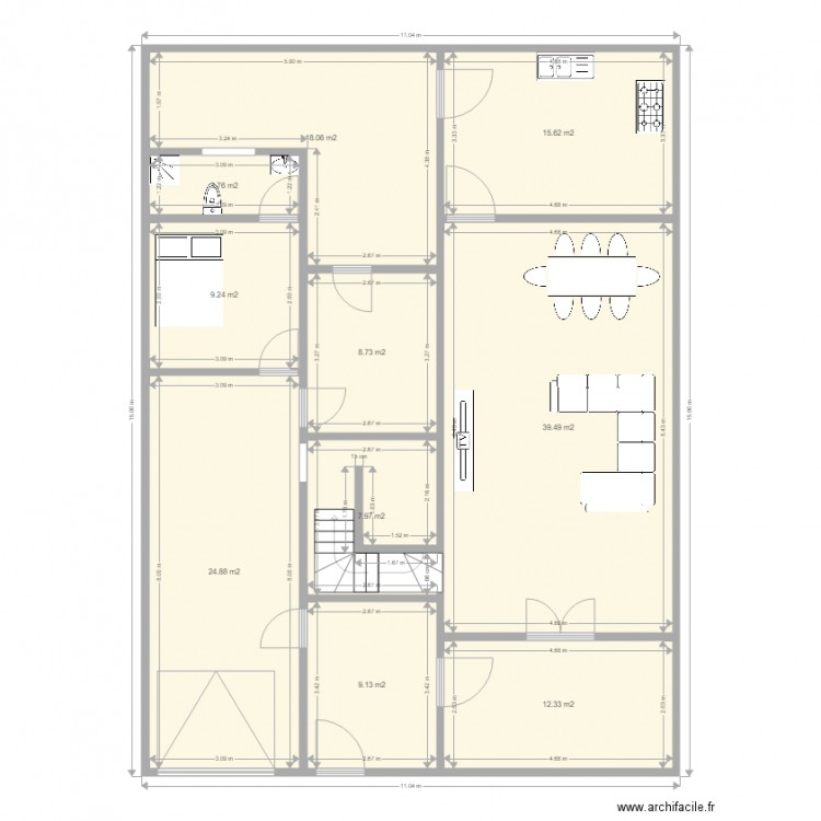 villas duplex RDC - Plan dessiné par serge85k