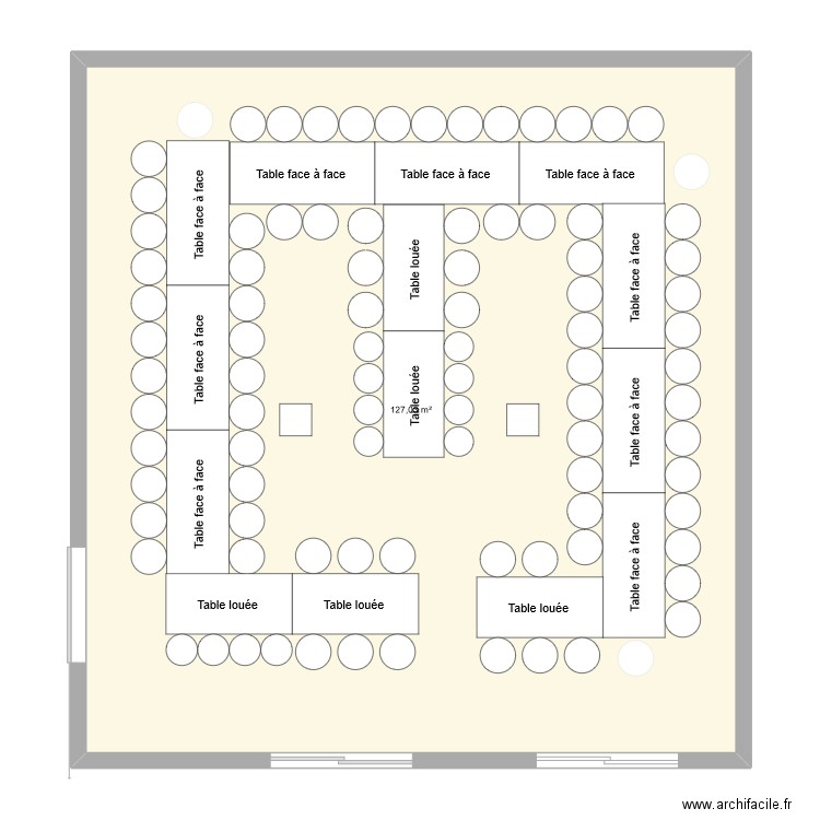 Mariage - Table rectangle - Plan dessiné par galugeo