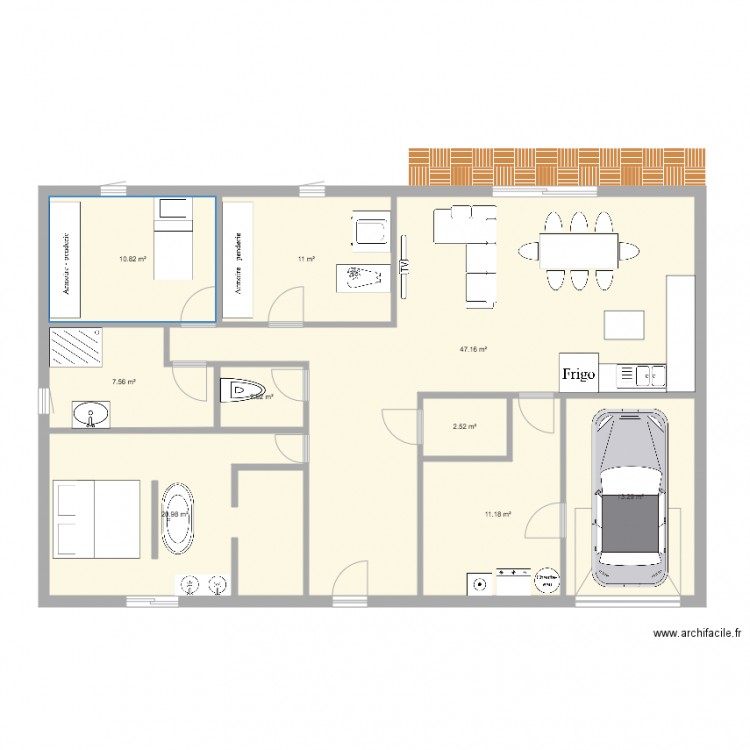 Maison rectangle - Plan dessiné par norman...