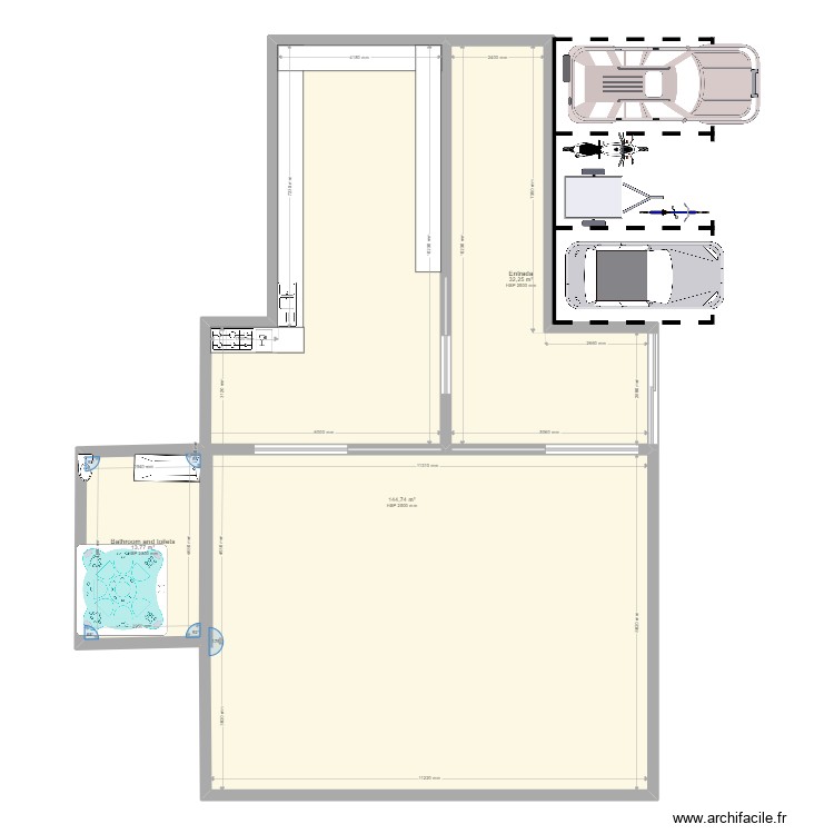 maison corse - Plan 3 pièces 191 m2 dessiné par a0711