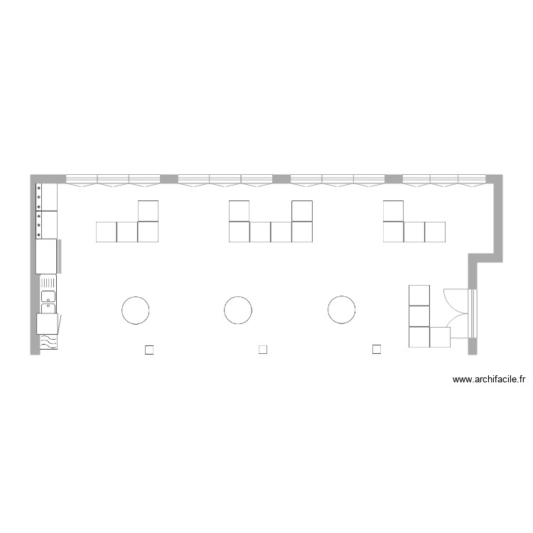 Zone 2 Réfectoire CEI avec stand - Plan dessiné par vincentvince