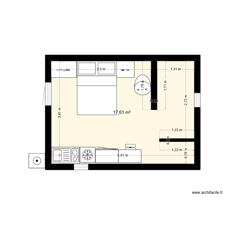 Mouans départ - Plan 6 pièces 64 m2 dessiné par Cocoplans