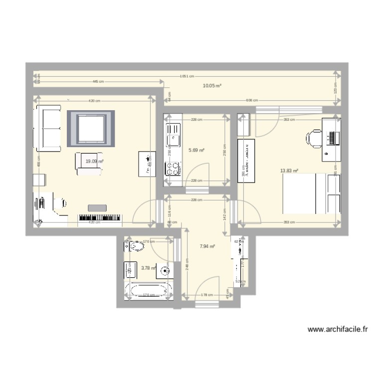 plan appartement - Plan dessiné par AntoineS