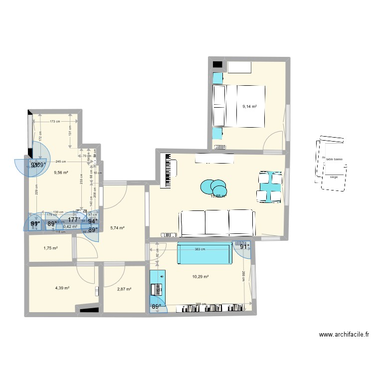 Plan – appart v4 – Par stephalva ️ | ArchiFacile