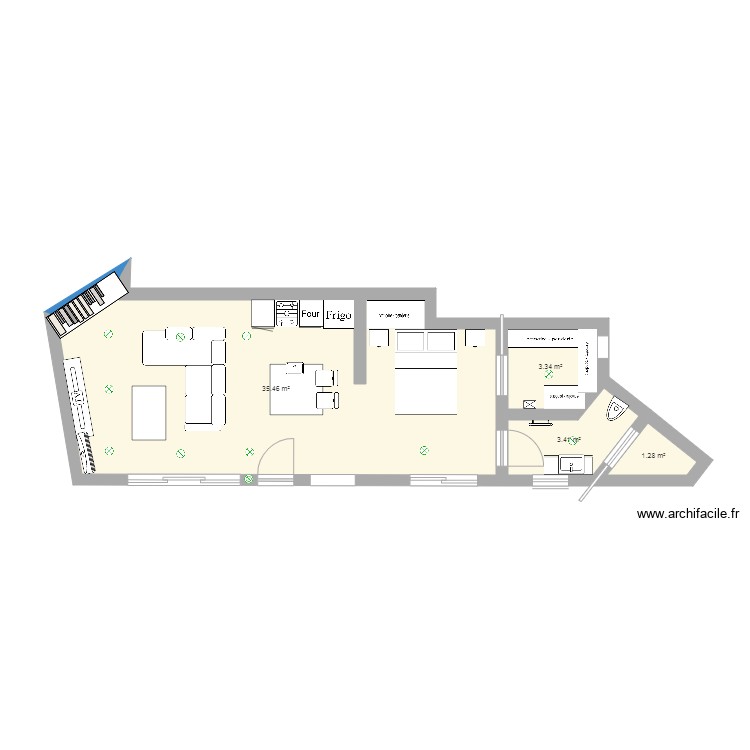 Plan – loft corniche – Par Habib Gharby ️ | ArchiFacile