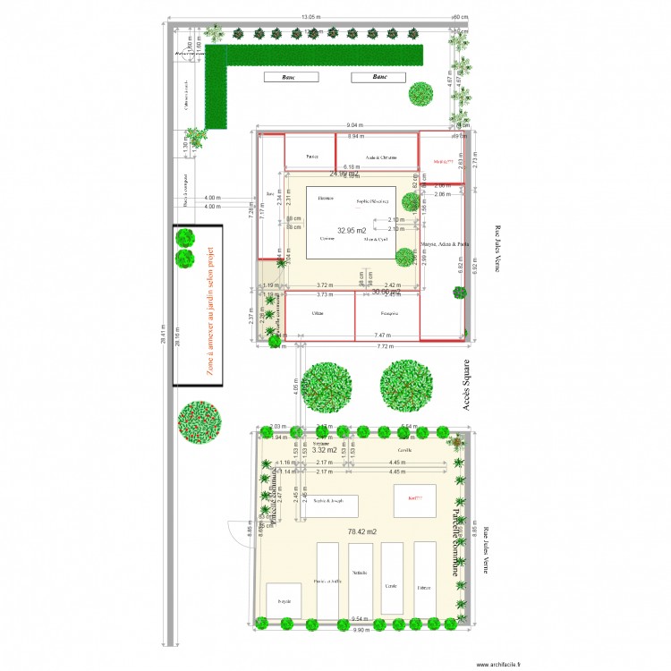 Plan des parcelles - Plan dessiné par centredelaterre