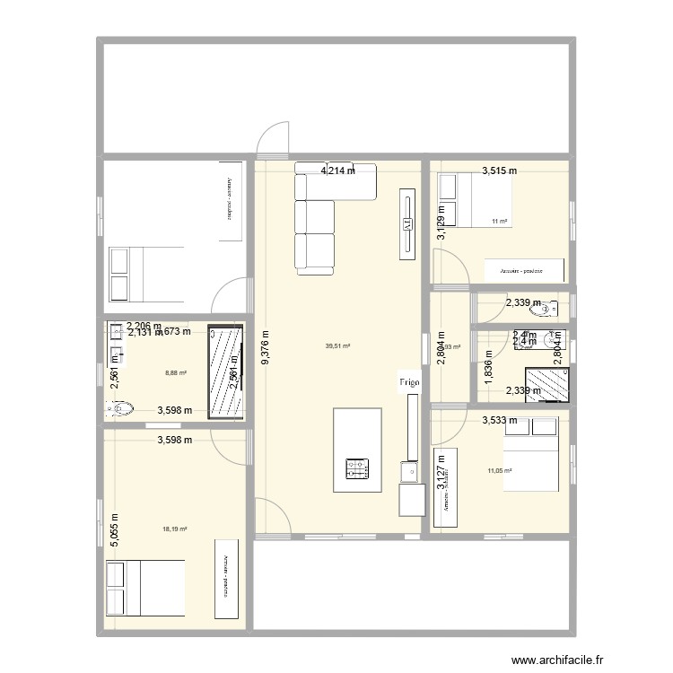 Maison cocoyer 2 - Plan 7 pièces 98 m2 dessiné par Cece97160