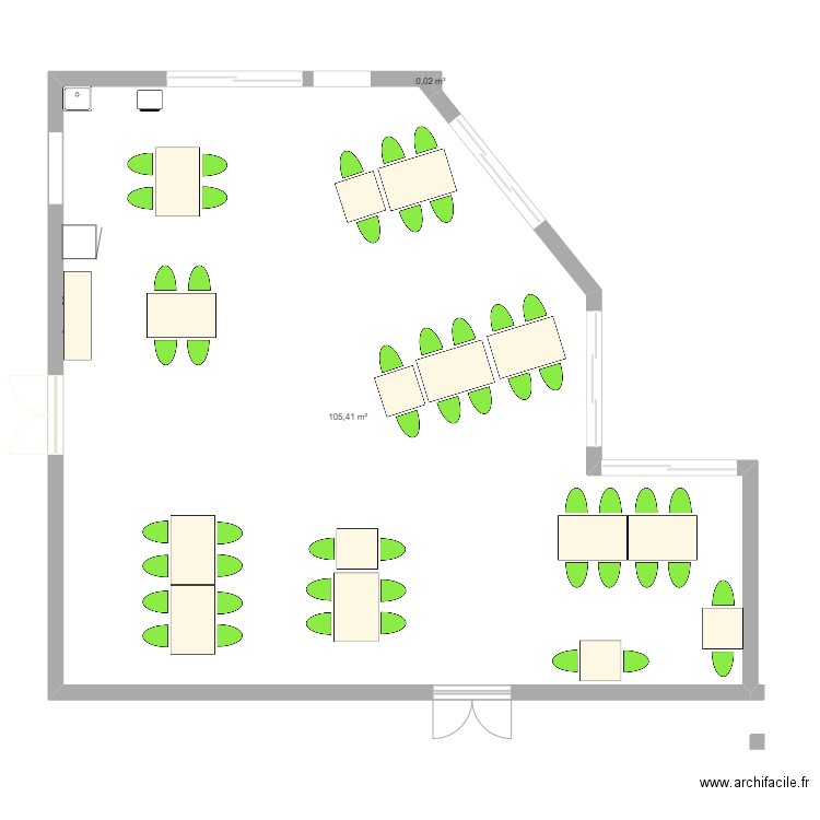 Refectoire - Plan dessiné par alineM25
