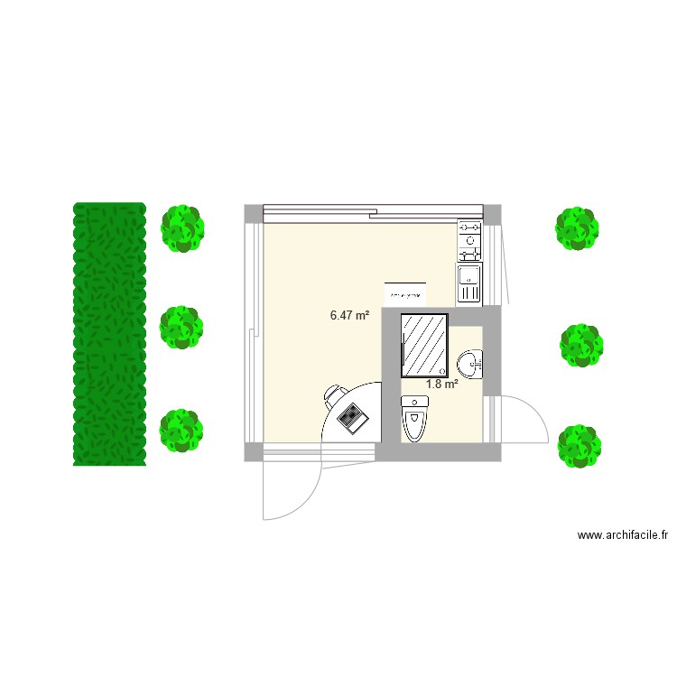 réhabilitation loge gardien - Plan dessiné par momoBERKANI