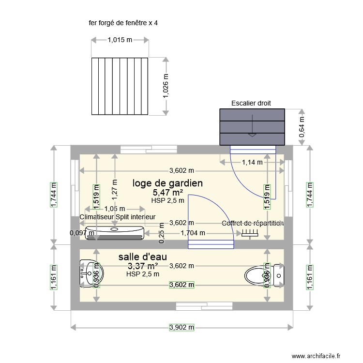 Plan – loge de gardien ZH – Par mdh atg ️ | ArchiFacile