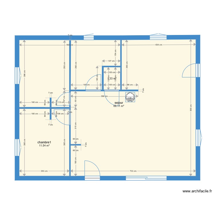 plan murs - Plan dessiné par JEANLOUIS43220
