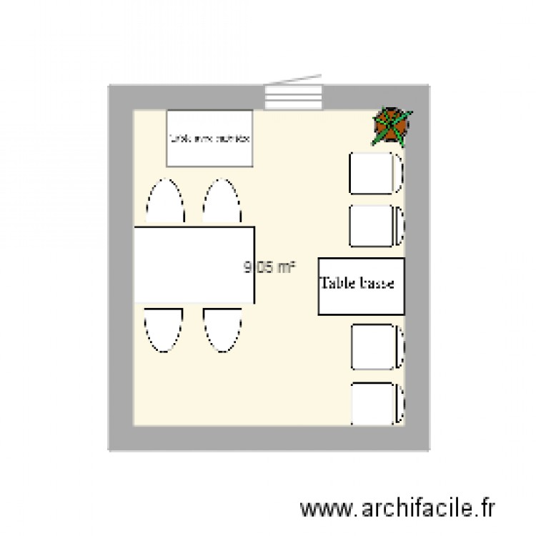 Plan coin café Prévisionnel - Plan dessiné par Julie W