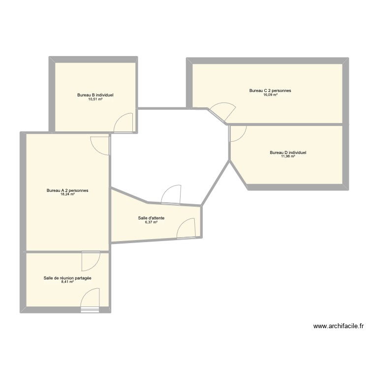 Plan – Plans des bureaux du 5ème étage – Par FranckNC ️ | ArchiFacile