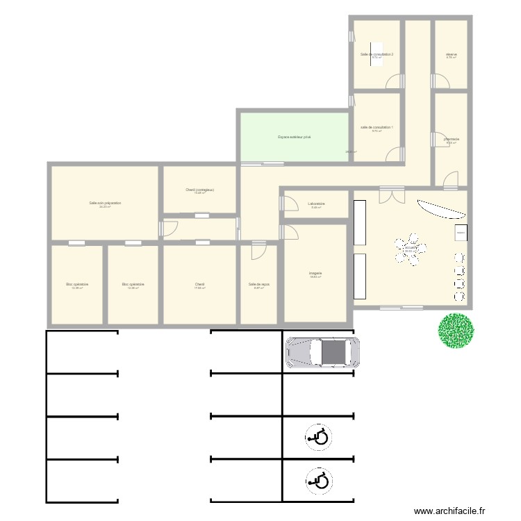 Clinique - Plan dessiné par lrsl