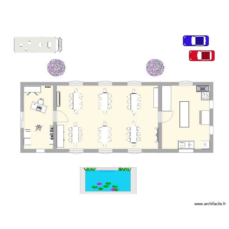 Espace réception - Plan dessiné par RCO24