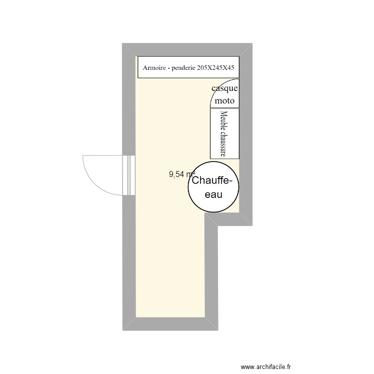 Dressing - Plan dessiné par Bordass