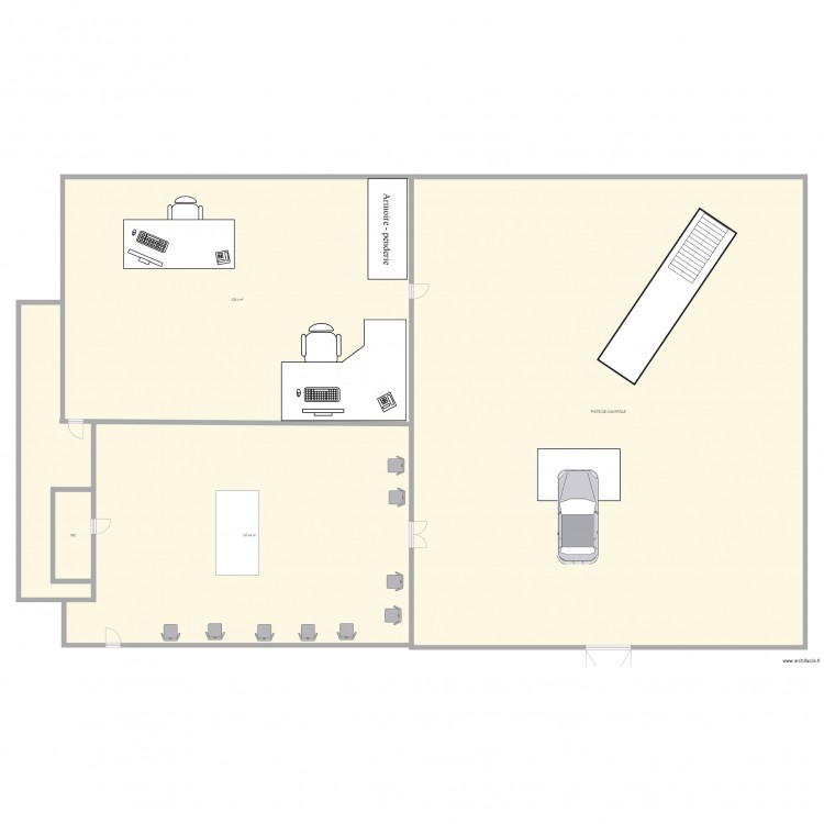 Plan – PLAN DU CENTRE DE CONTRÔLE TECHNIQUE – Par Saliha1 ️ | ArchiFacile
