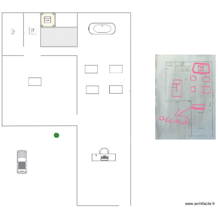 sarah - Plan 1 pièce 45 m2 dessiné par malouck