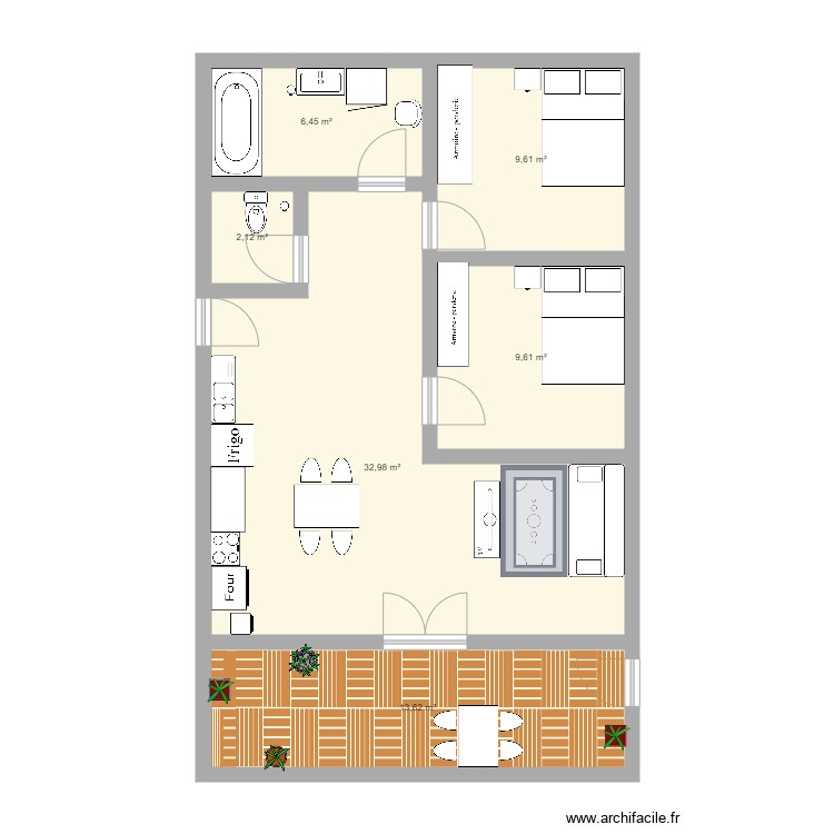 plan du logement dossier E33 - Plan dessiné par Manon Martinez