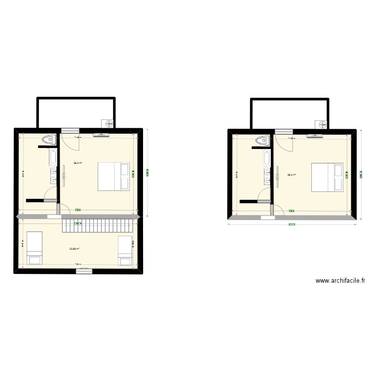 comble - Plan 3 pièces 100 m2 dessiné par aaron73100