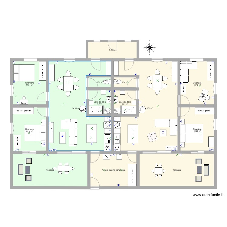 Projet Maison St Pierre - Plan dessiné par Justine14000