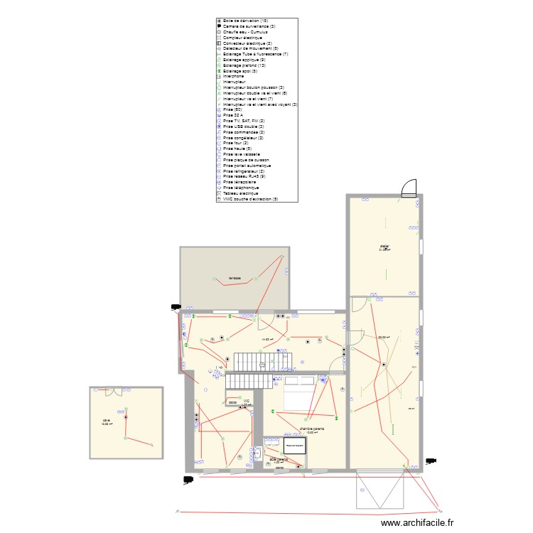 rdc electricité - Plan dessiné par otrographe