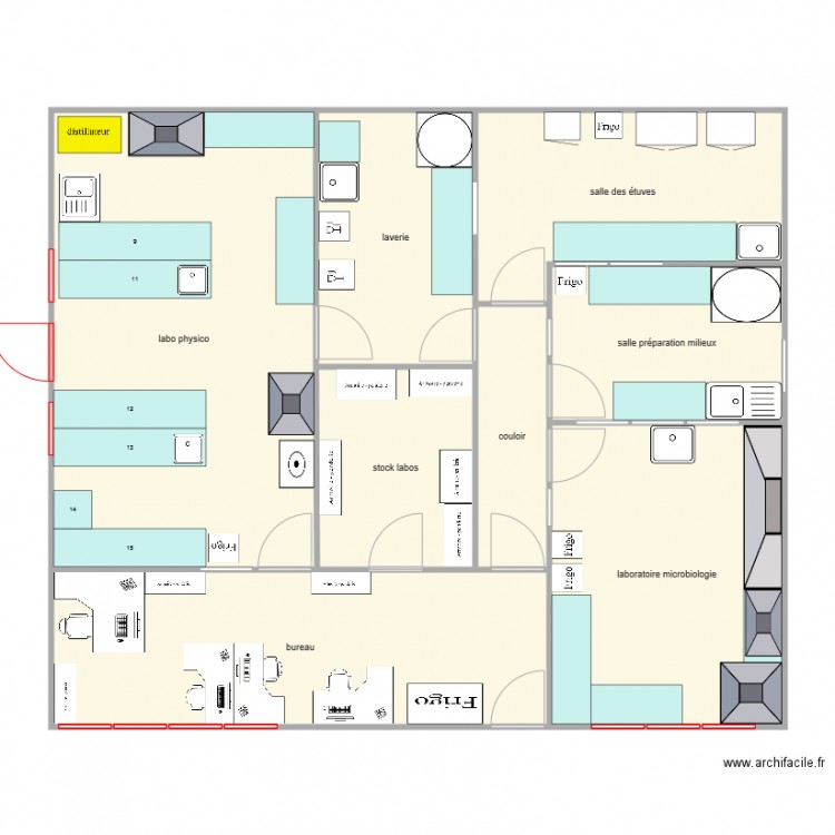 laboratoire actuel - Plan dessiné par belbelbel