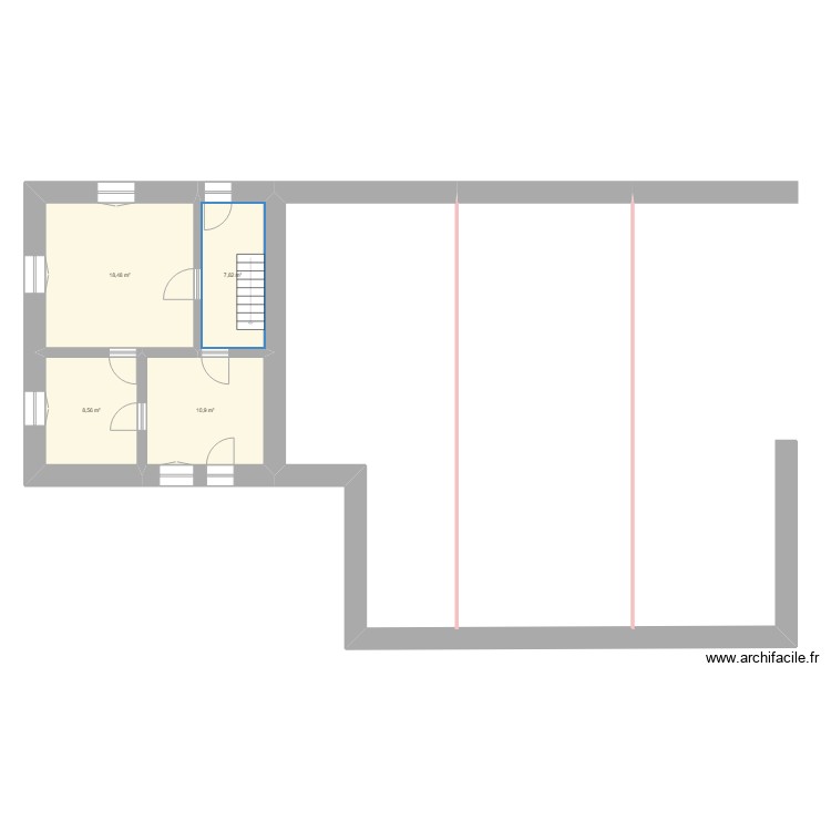 Ferme - Plan 4 pièces 46 m2 dessiné par Jeff090