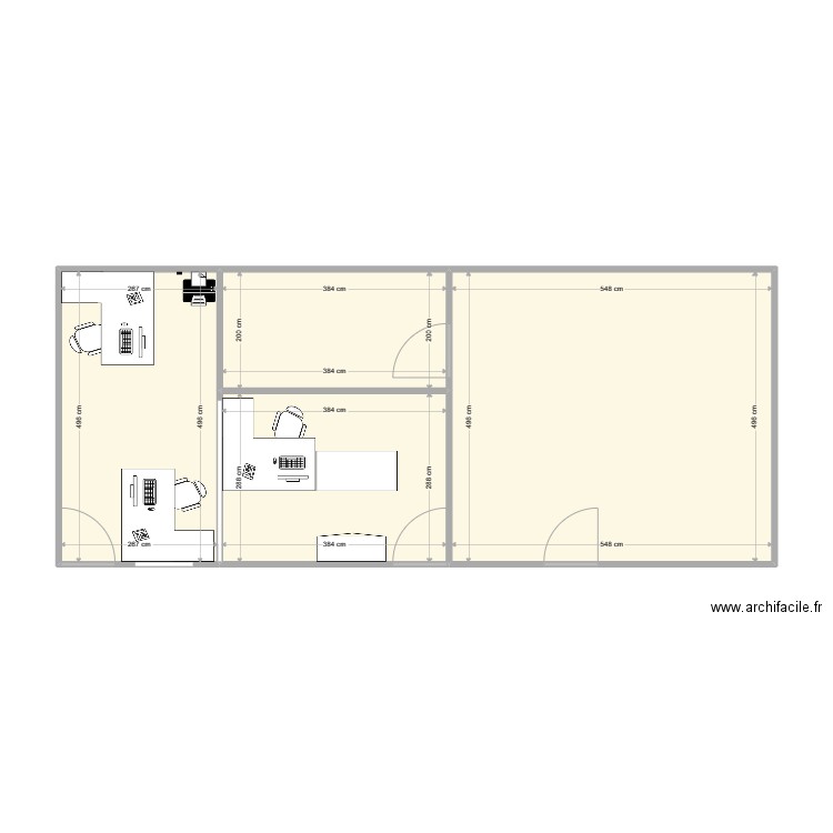 bureaux RDC nouveau batiement - Plan dessiné par regisDBP