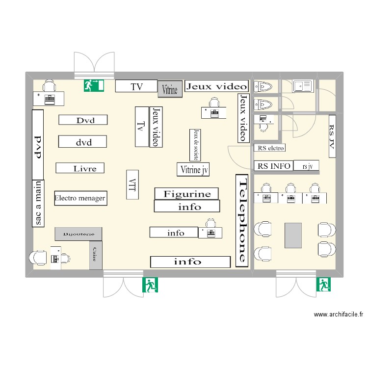 plan magasin easy cash - Plan dessiné par Xelor13349