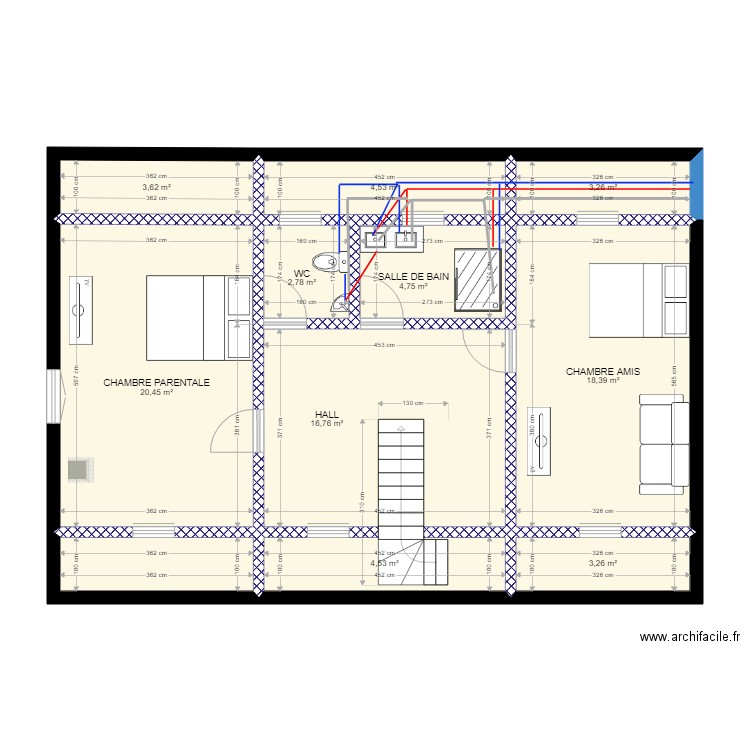 combles aménageables - Plan 11 pièces 86 m2 dessiné par kecyju