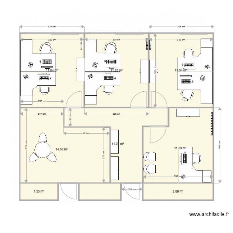 Bureau batiment 3 - Plan dessiné par PERROT YVES