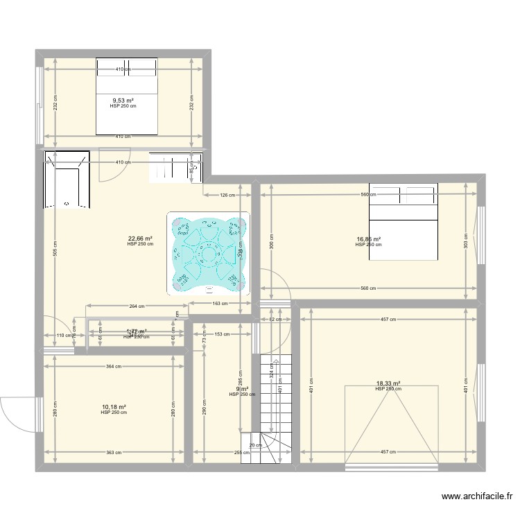 Sous sol - Plan 7 pièces 88 m2 dessiné par florian3030