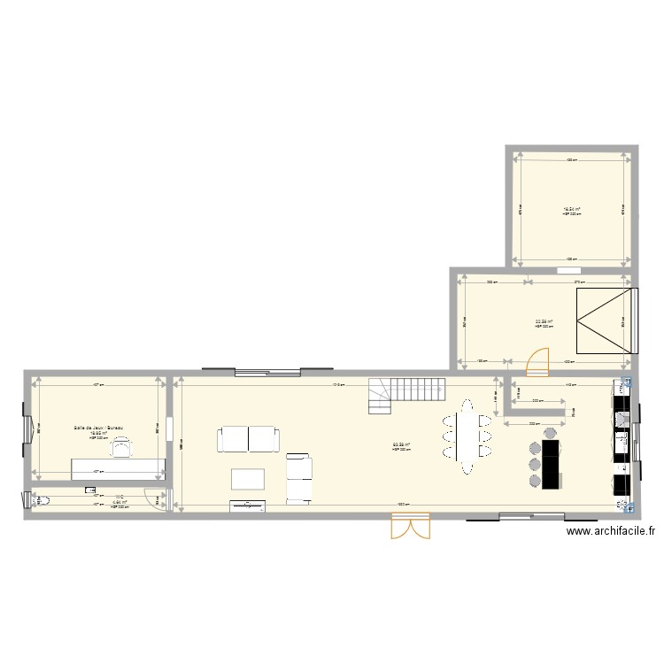 Notre maison rdc - Plan dessiné par Au jardin