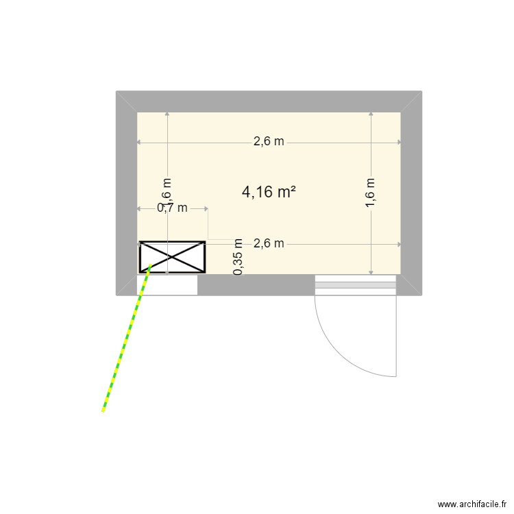 local technique - Plan 1 pièce 4 m2 dessiné par Piscine 2022