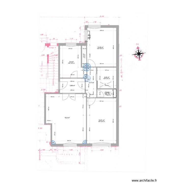 Appart - Plan 8 pièces 68 m2 dessiné par Maximef