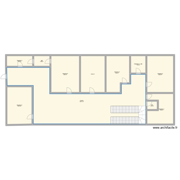 Maison bourgeoise XIXè, Pommiers (69) - 1ET - Plan dessiné par MagClav